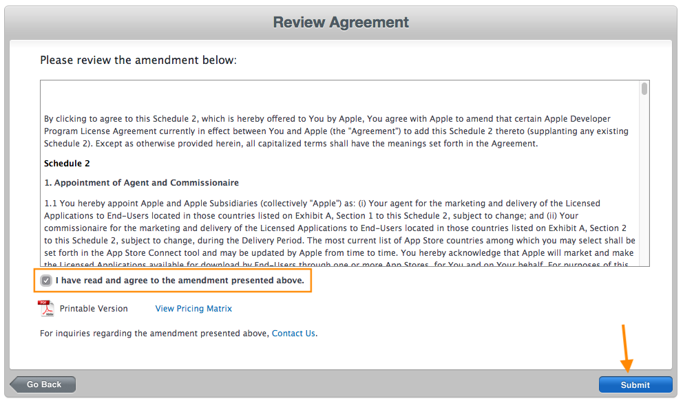 How to Accept the Apple Paid Applications Schedule Agreement