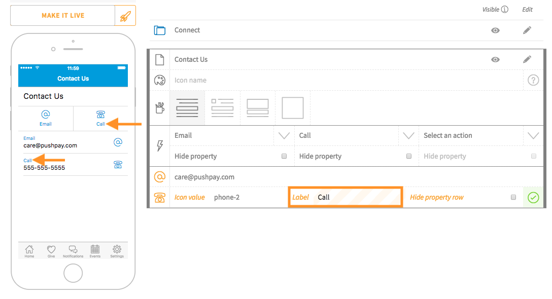 How to Edit a Property Draggable Icon And Label