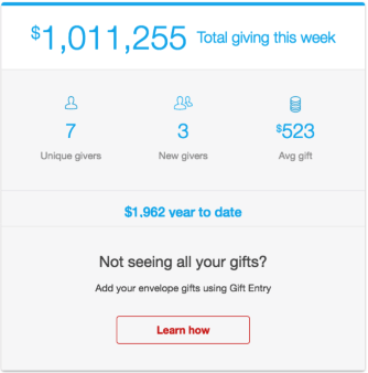 Learning about the Weekly Giving Summary