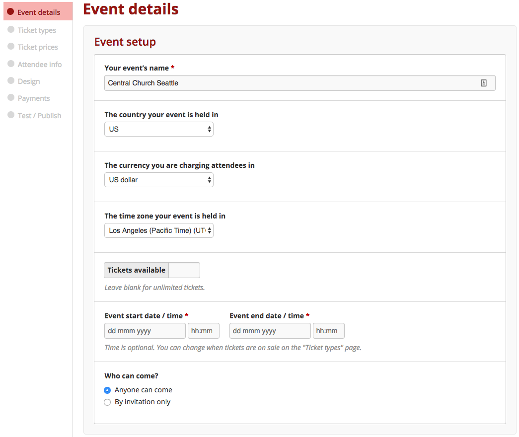 How To Create Your First Event