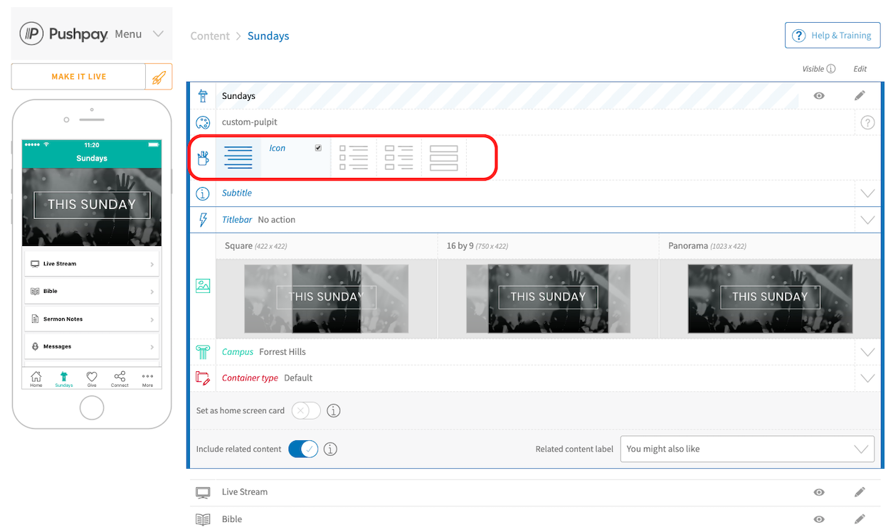 How to Change Container Layouts