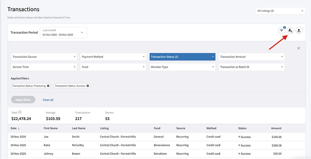 How to Use People Search from the Transactions Page