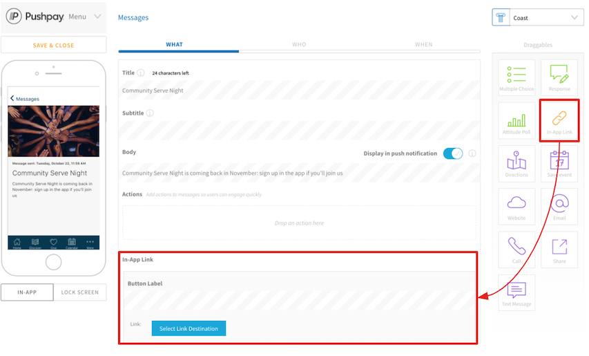 How to Add an In-App Link to a Push Notification
