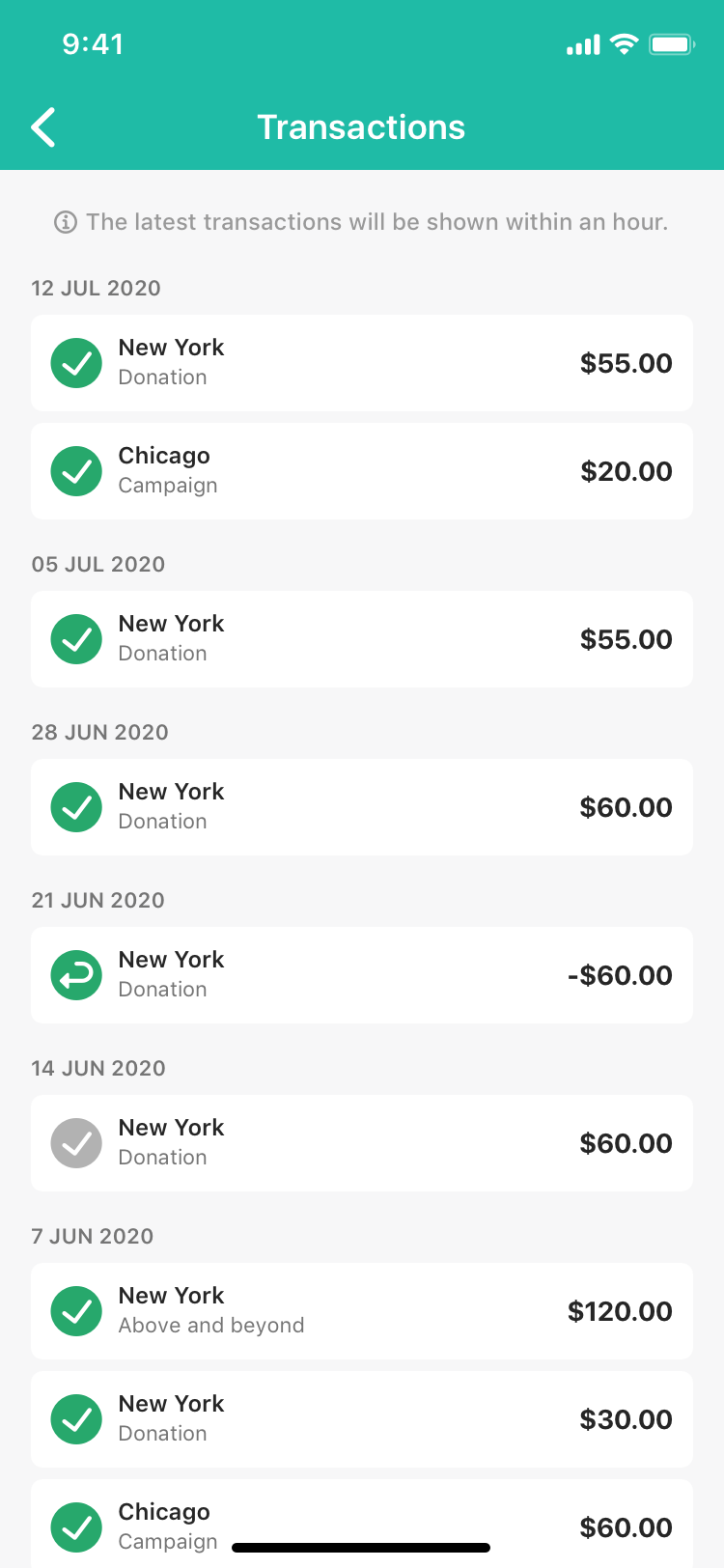 Learning about Transaction History in App
