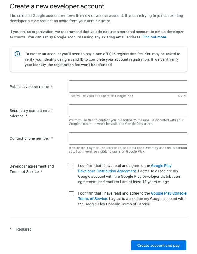 How to Register for a Google Play Developer Account
