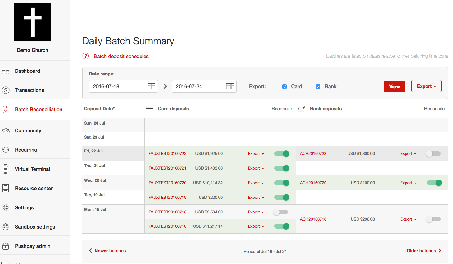 How to Reconcile with Pushpay Giving and Pushpay ChMS (previously CCB)