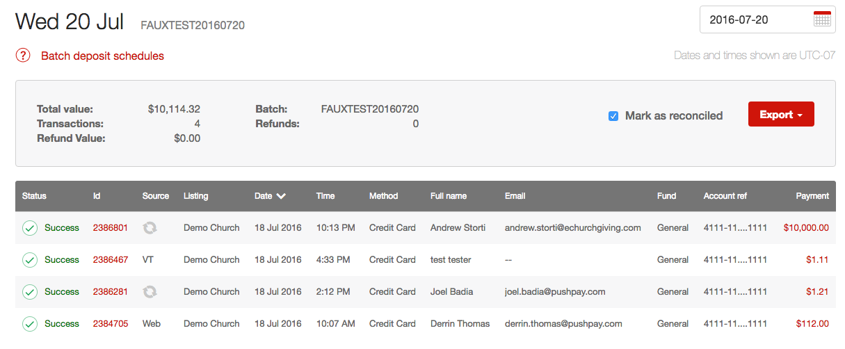 How to Reconcile with Pushpay Giving and Pushpay ChMS (previously CCB)