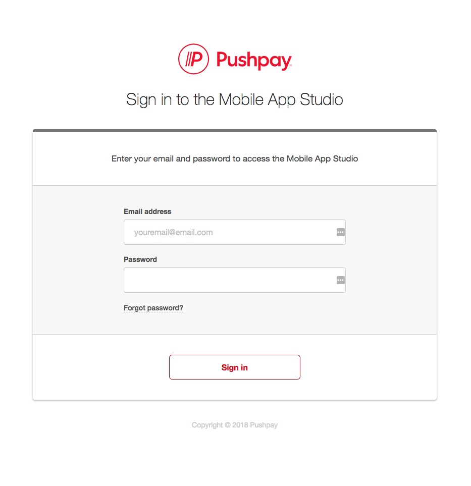How to Log into the App Studio