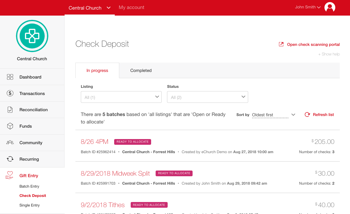 How to Process Checks: Step 2 - Viewing and editing batches