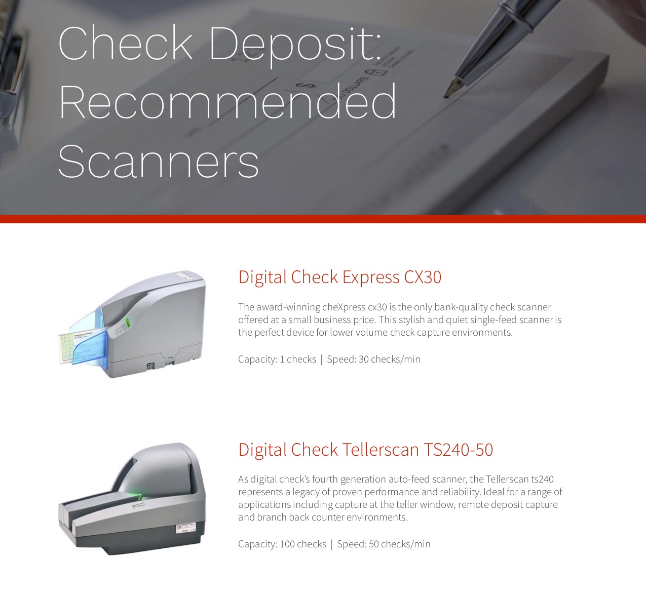 Learning about Supported Scanners and System Requirements for Check Deposit