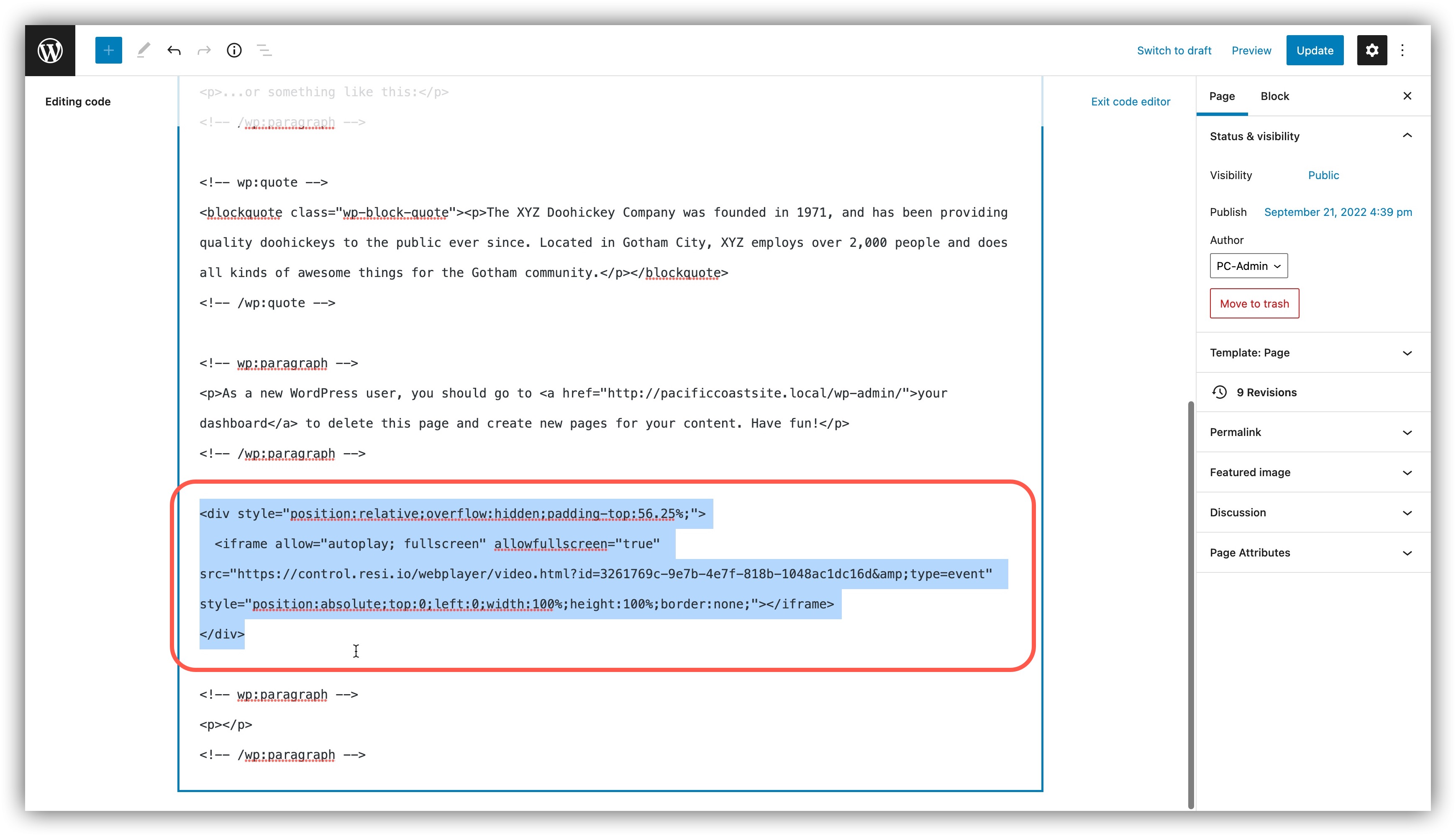 How Do I Add the Resi Player to a Wordpress Site?