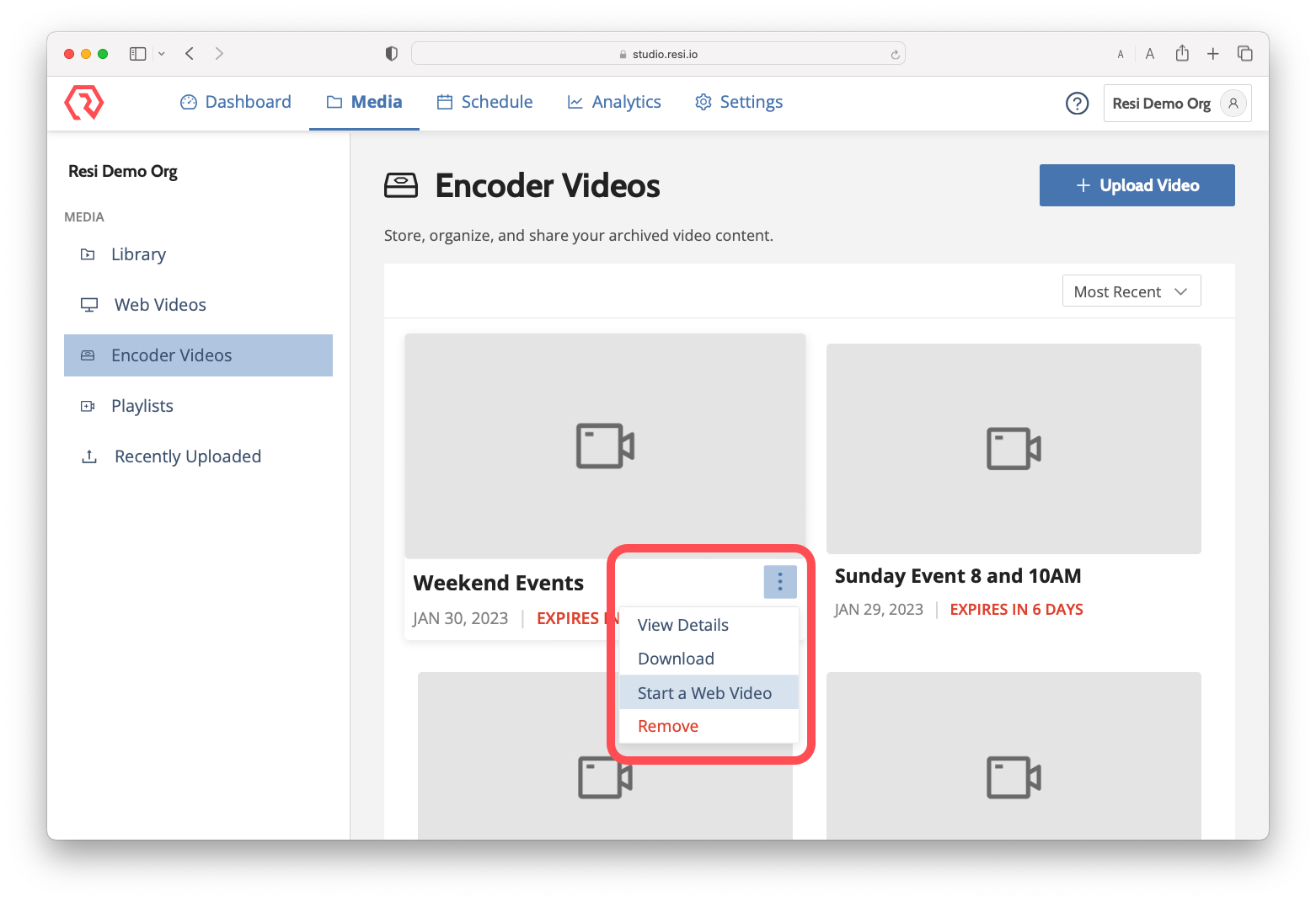 Get Started with Resi (Hardware Encoder to Web)