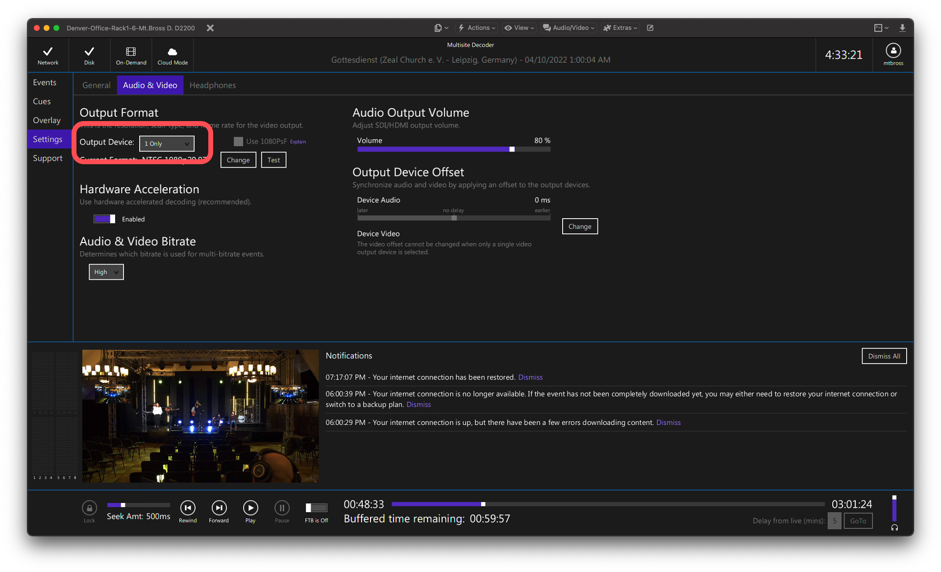 Manage Events on a Decoder