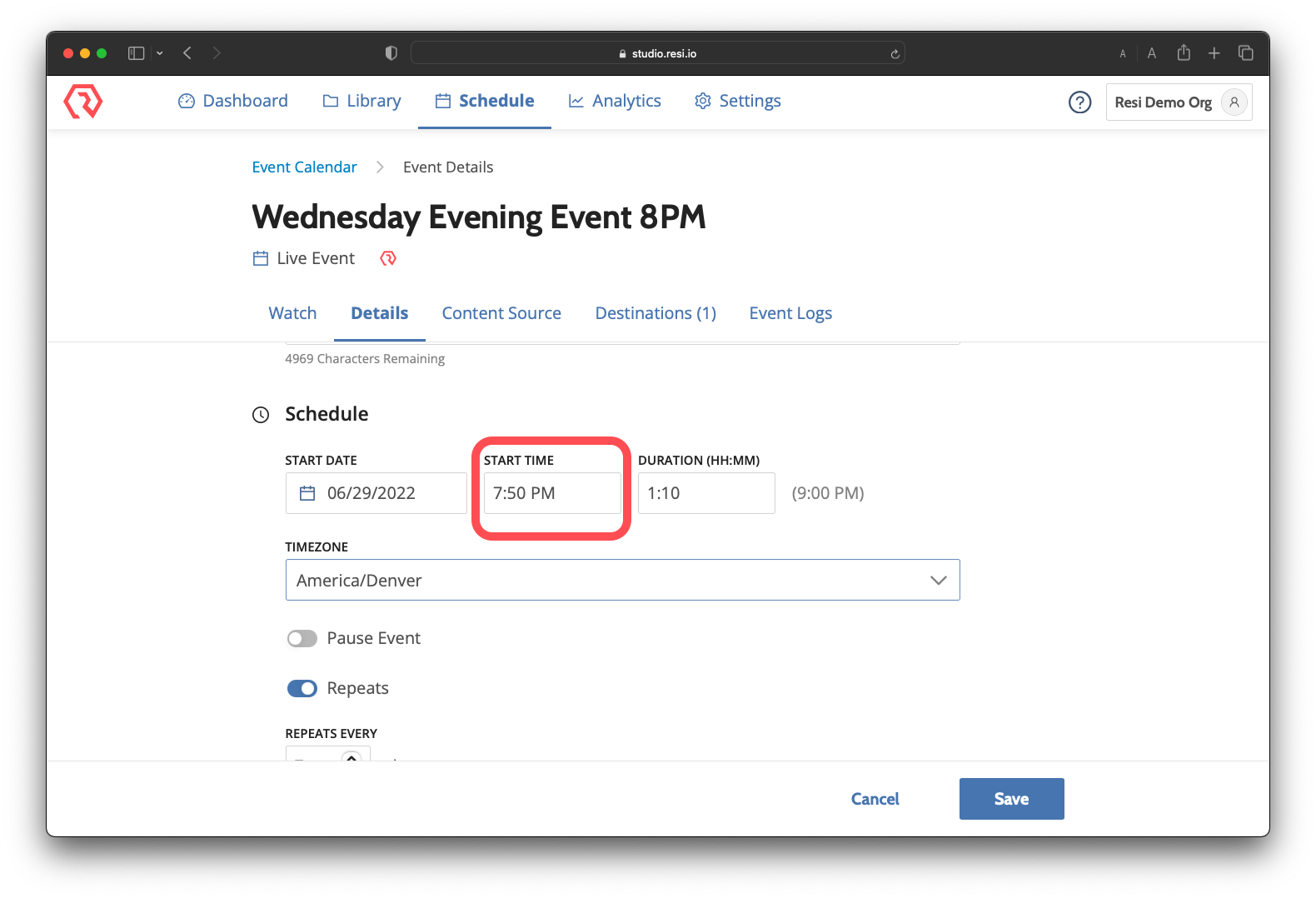 How Do I Change My Event Start Time?