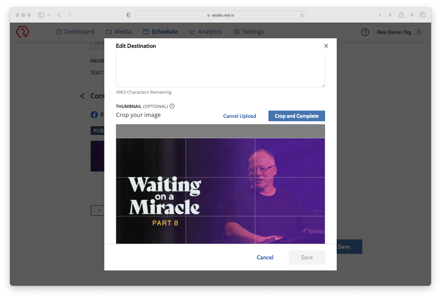 Add Thumbnails to a Broadcast