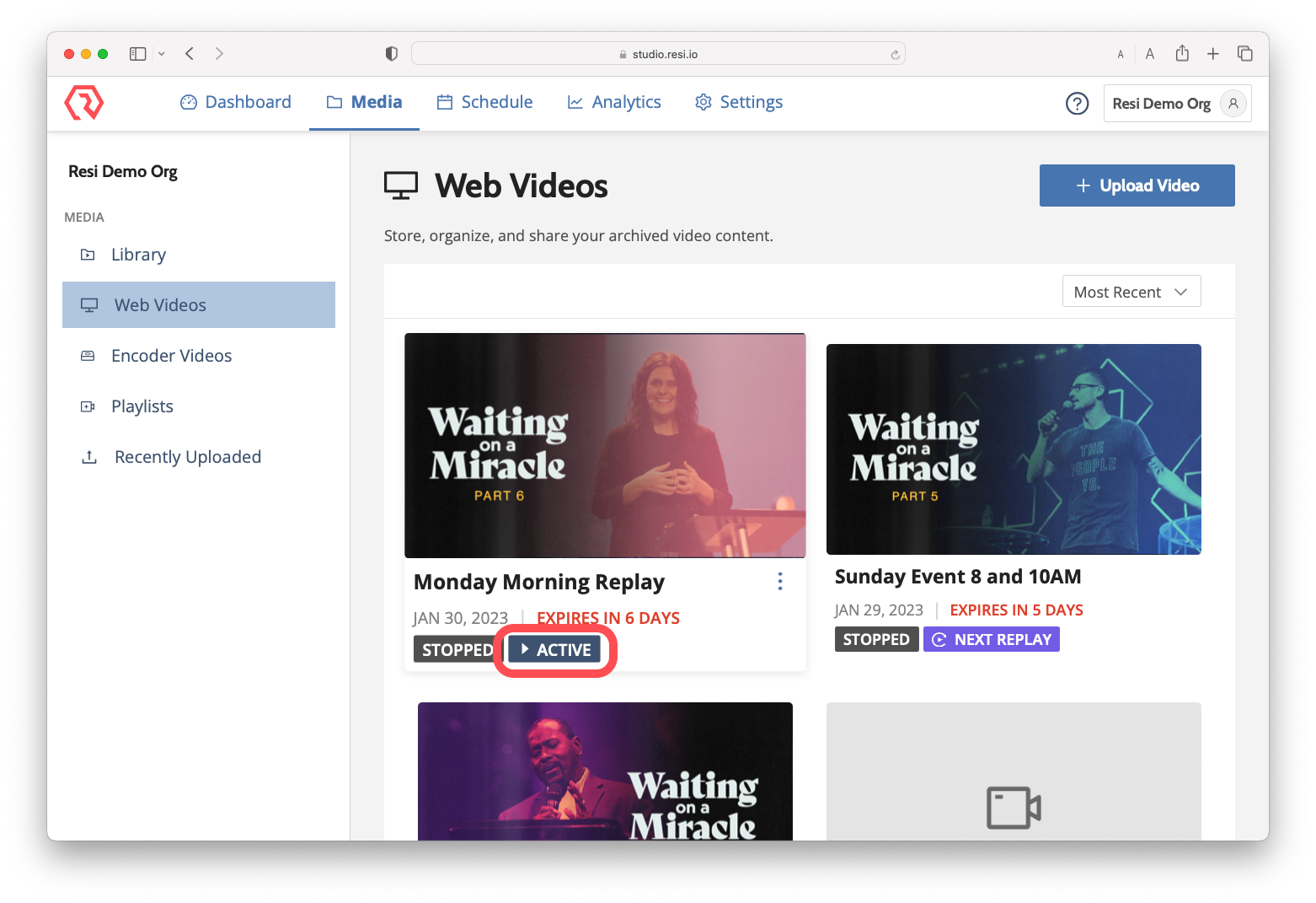See & Change Next Active and Next Replay Content