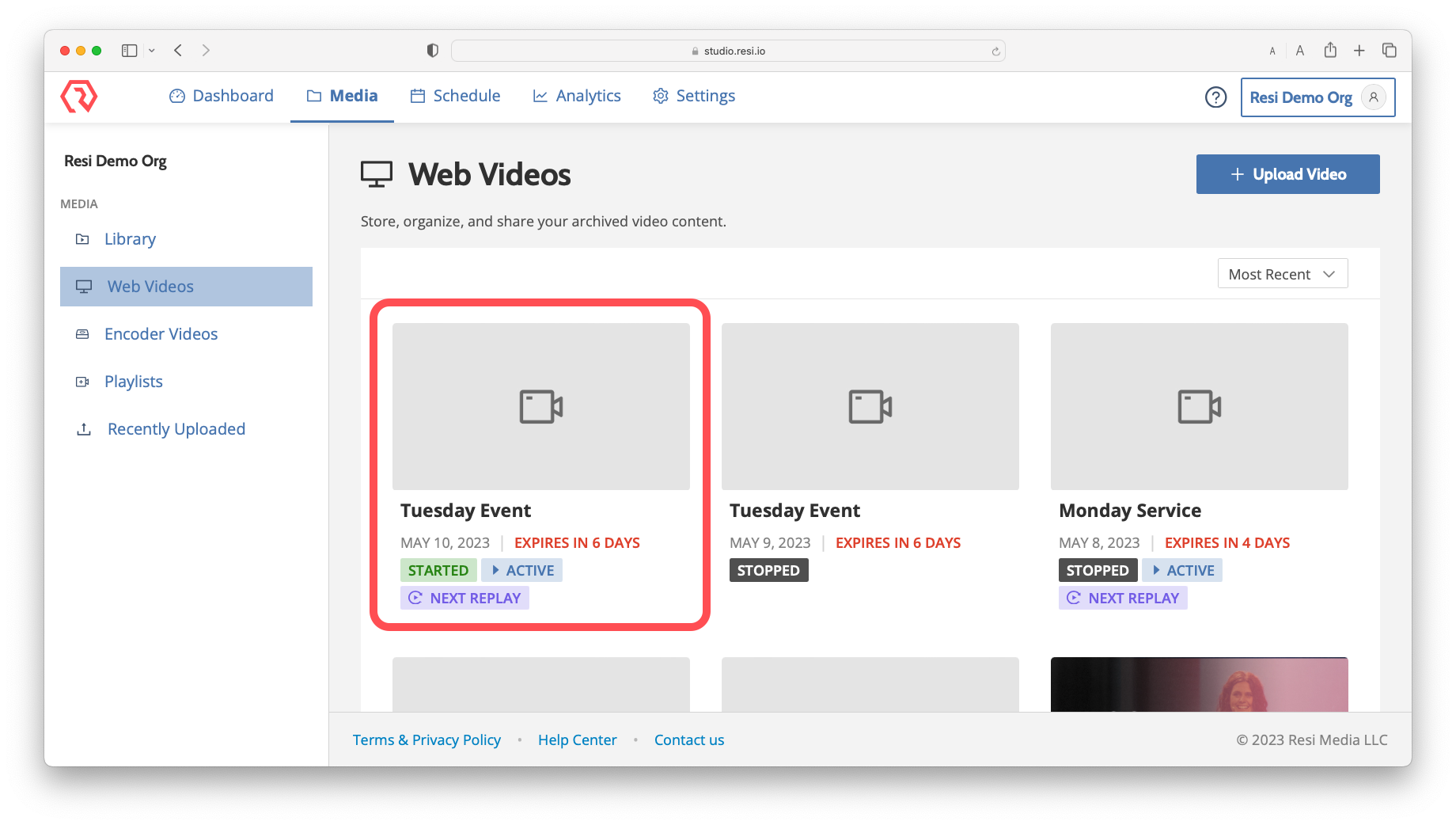 Get Started with Resi (Hardware Encoder to Web)