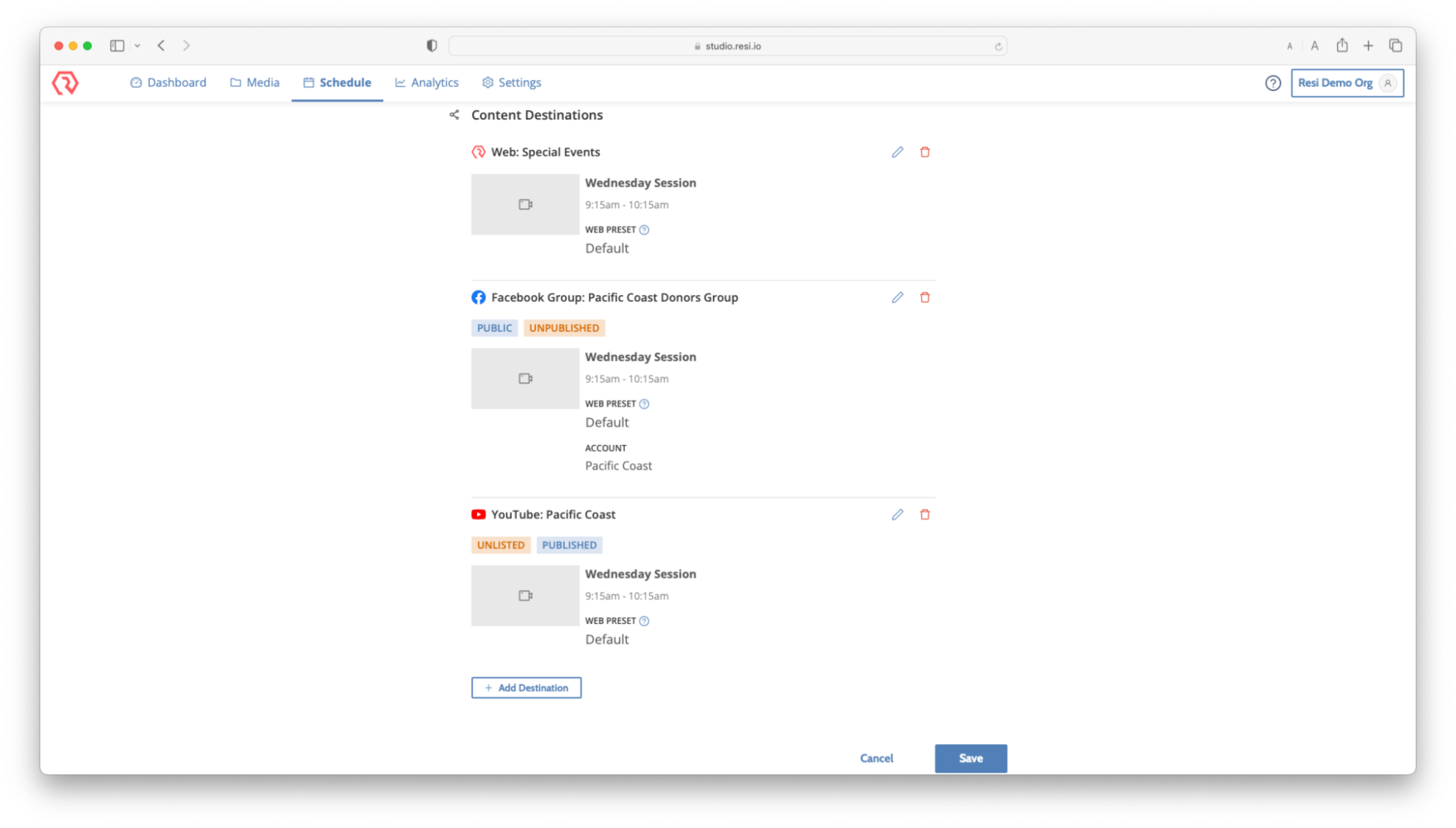 Get Started with Resi (Hardware Encoder to Web)