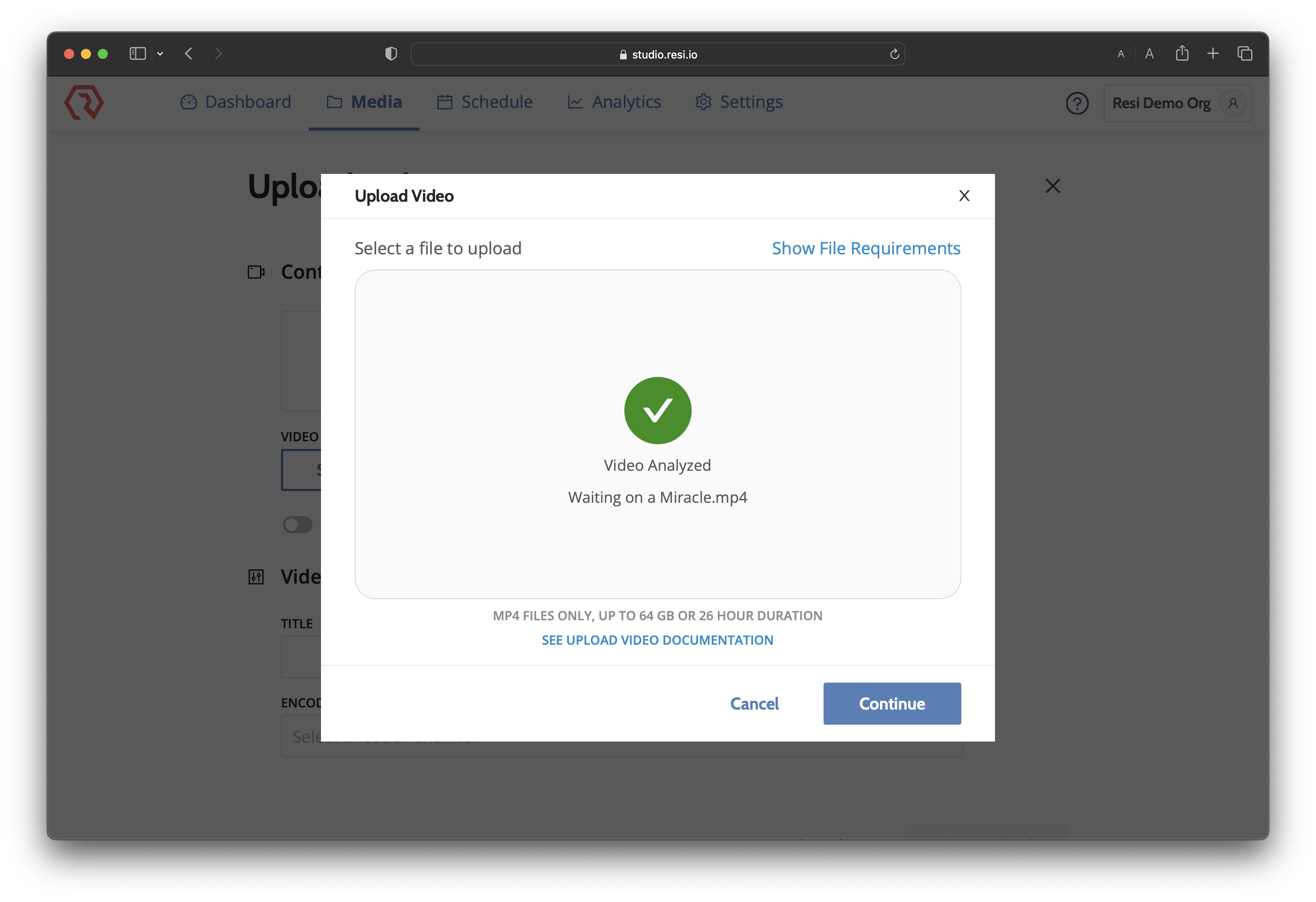 Upload a Video to Your Media